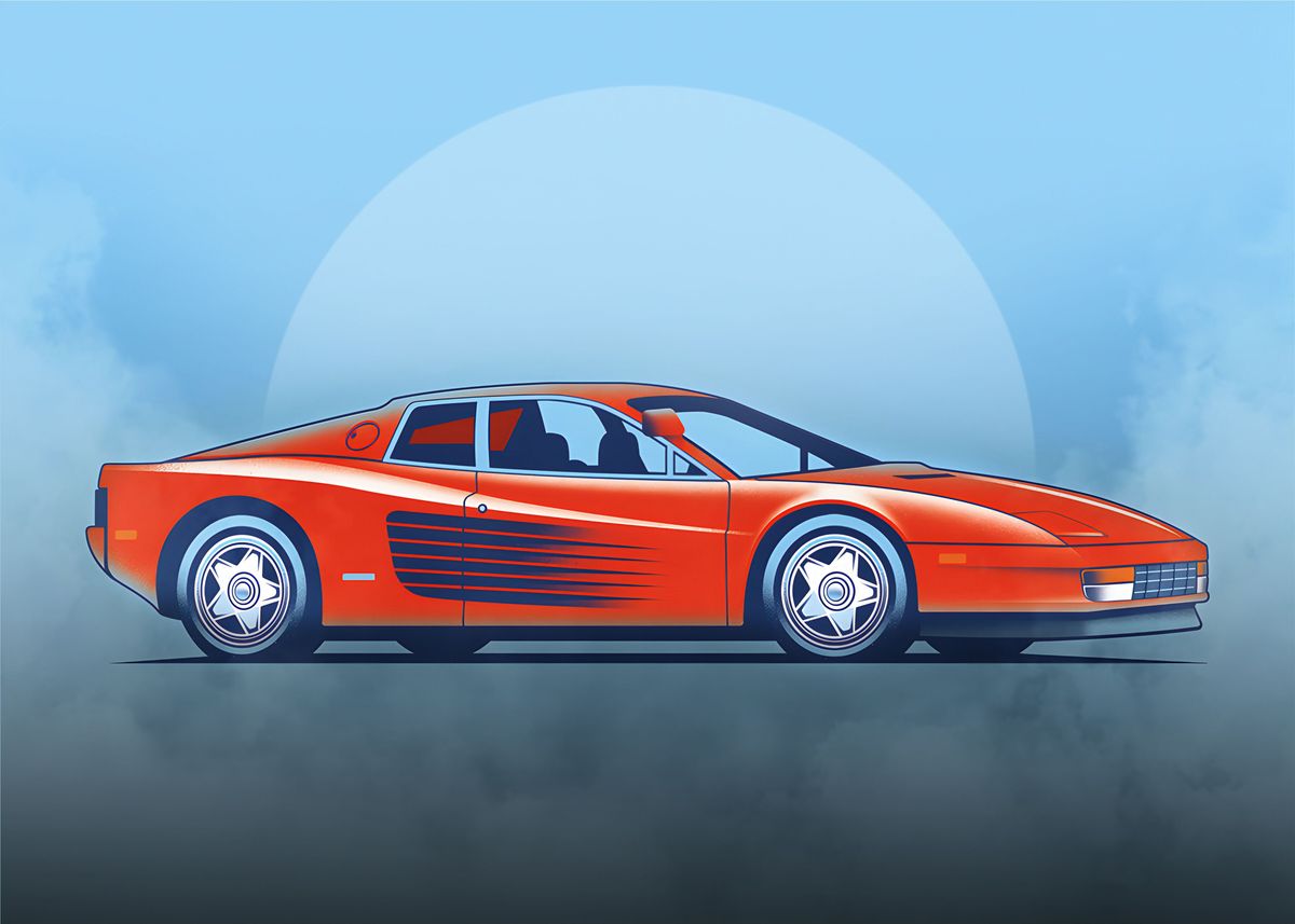 'FERRARI TESTAROSSA' Poster, picture, metal print, paint by Stan Garage ...