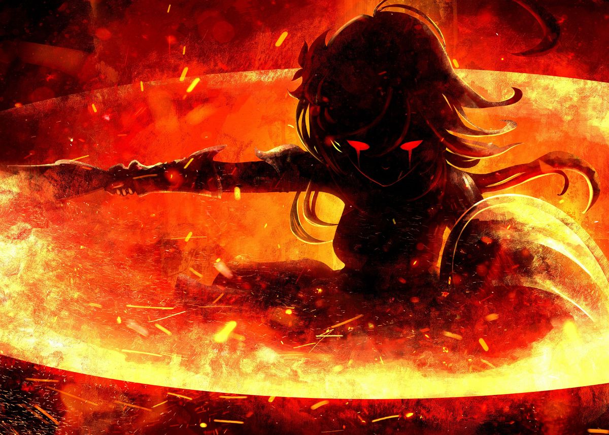 'Fiery anger' Poster, picture, metal print, paint by OMEGA FAUNA | Displate