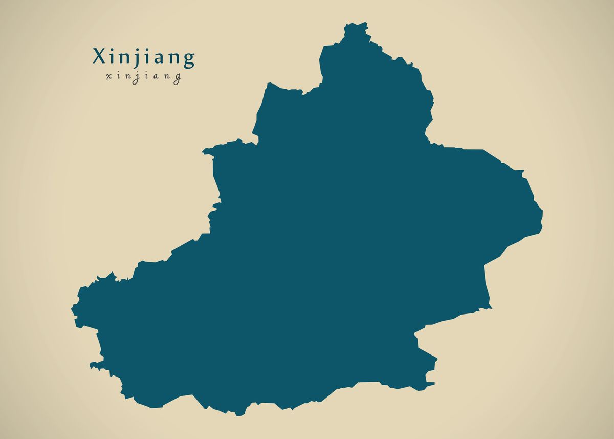 'Xinjiang China map' Poster, picture, metal print, paint by Ingo ...