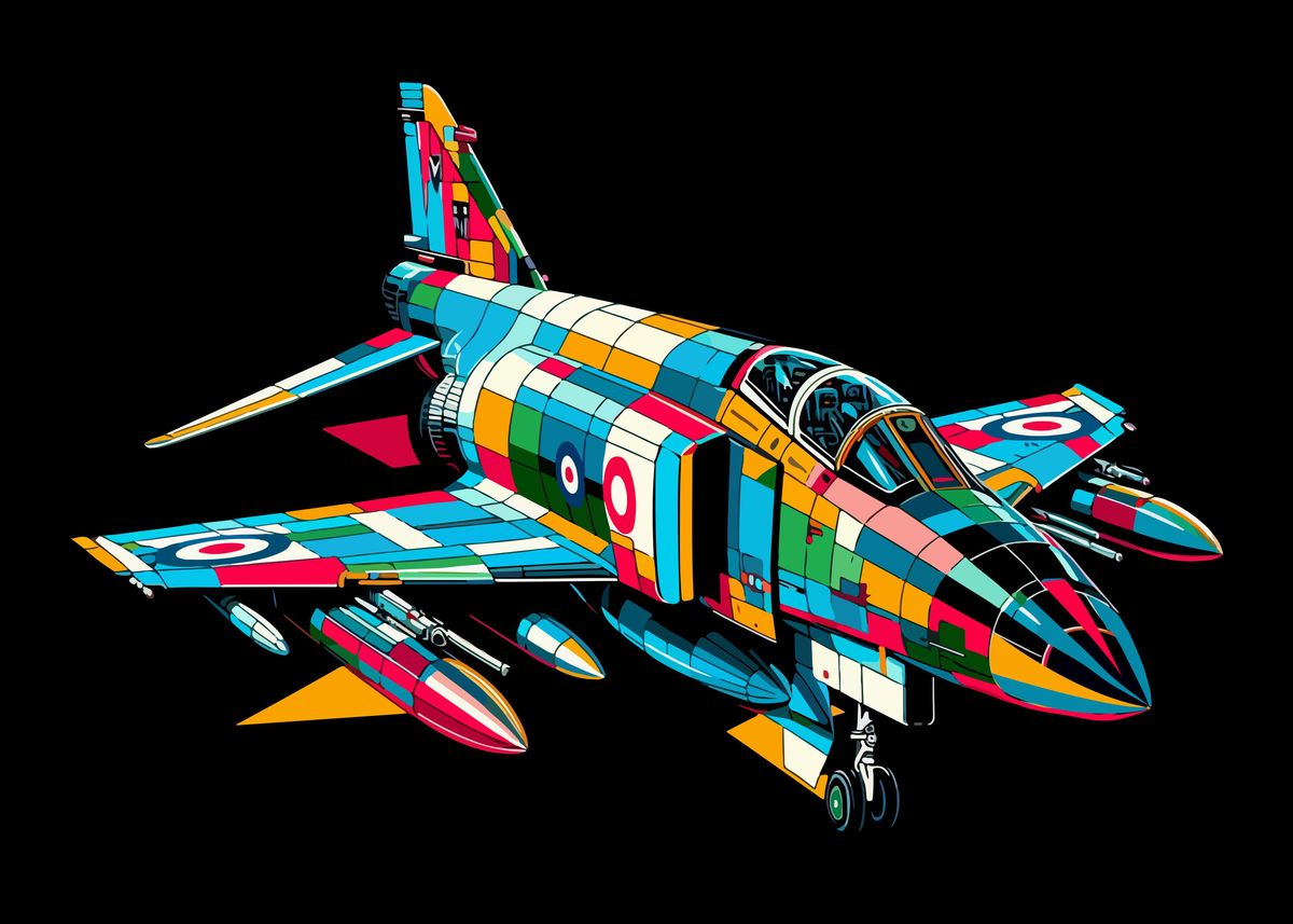 'F4 Phantom II wpap pop art' Poster, picture, metal print, paint by du giang | Displate