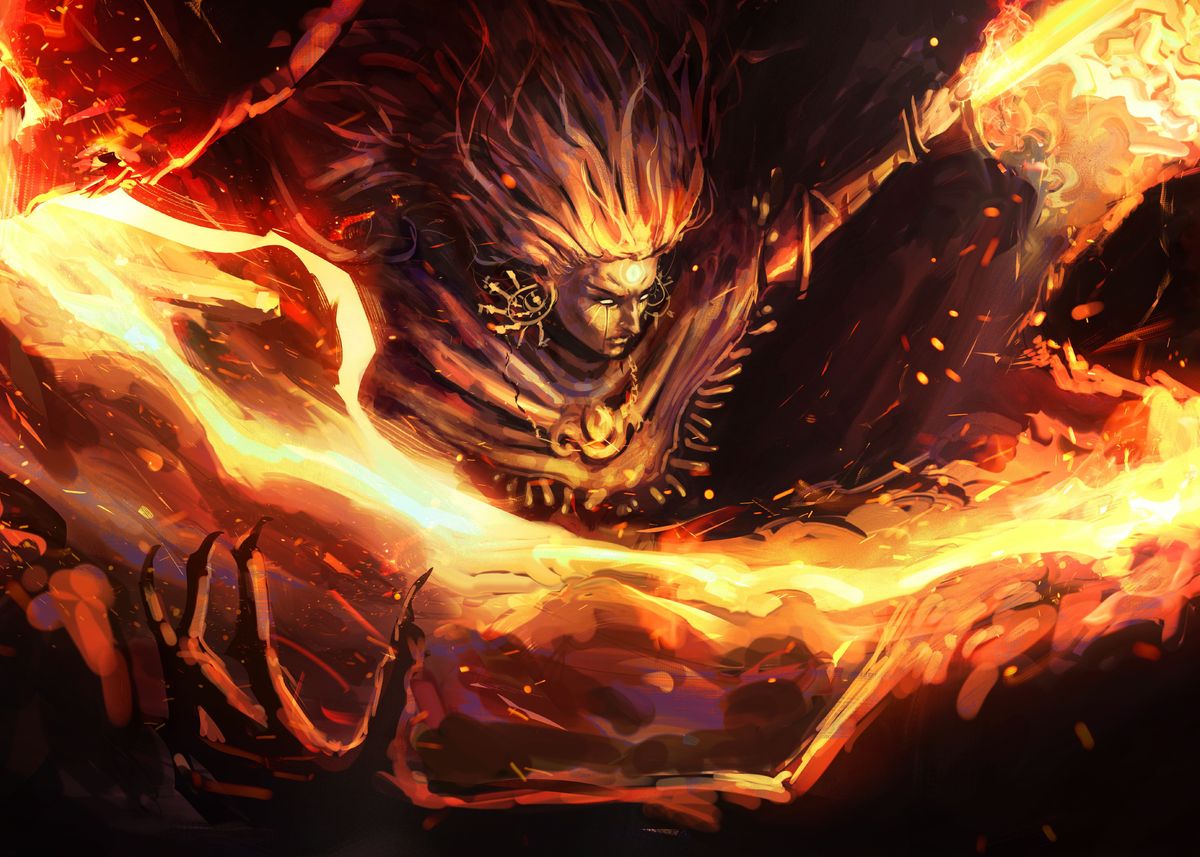 'Legendary fire sword' Poster, picture, metal print, paint by OMEGA ...