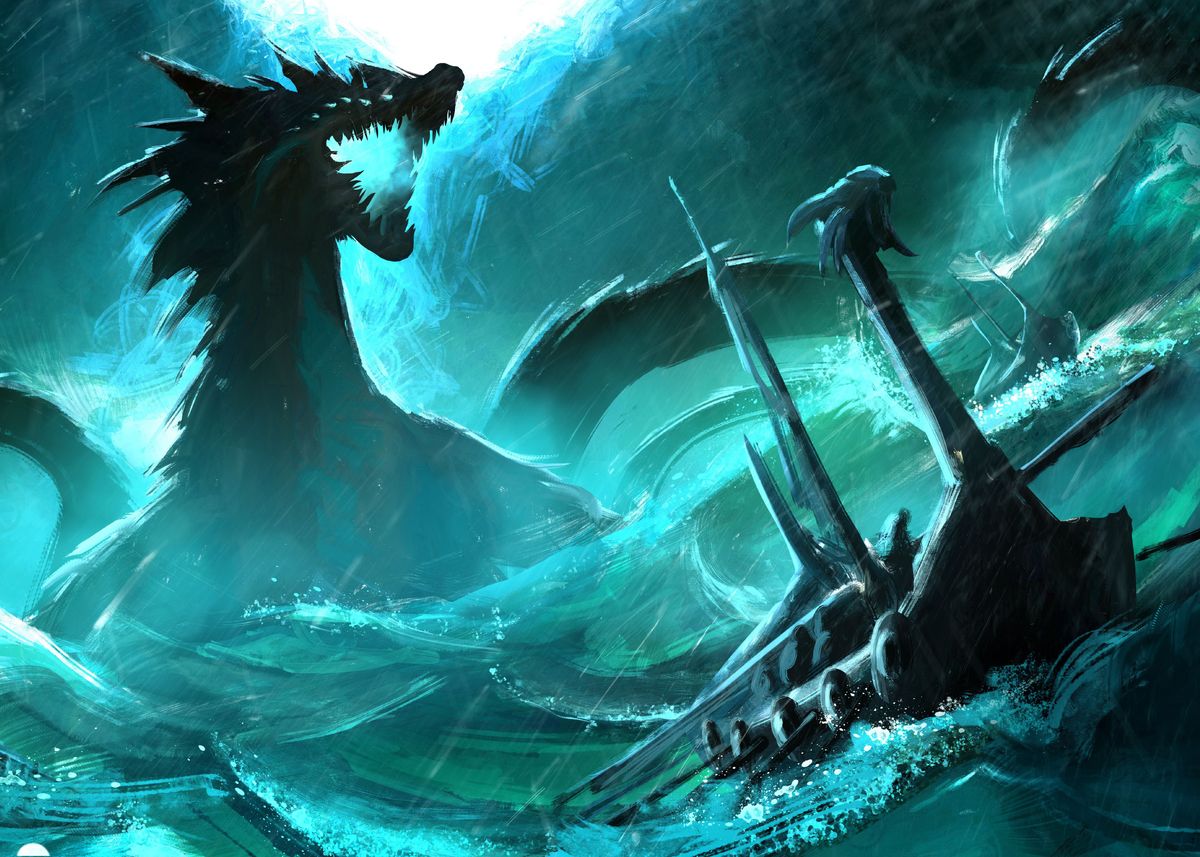 'Sea dragon' Poster, picture, metal print, paint by OMEGA FAUNA | Displate