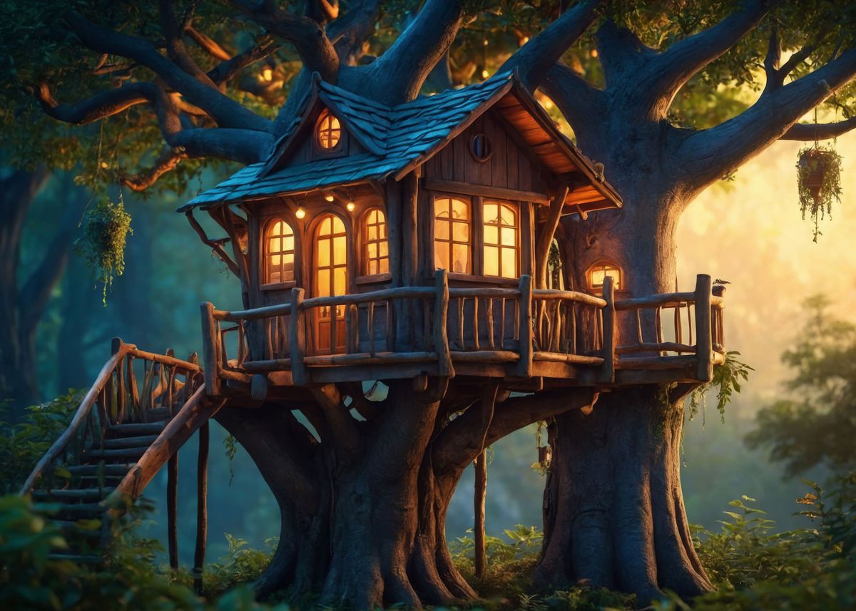 'Magical Tree House' Poster, picture, metal print, paint by Anton Eine ...