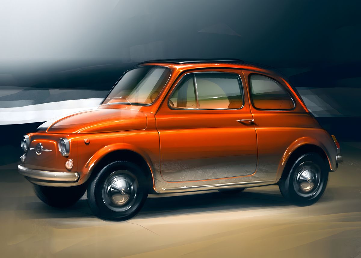 'CLASSIC FIAT 500' Poster, picture, metal print, paint by Osh Studio ...