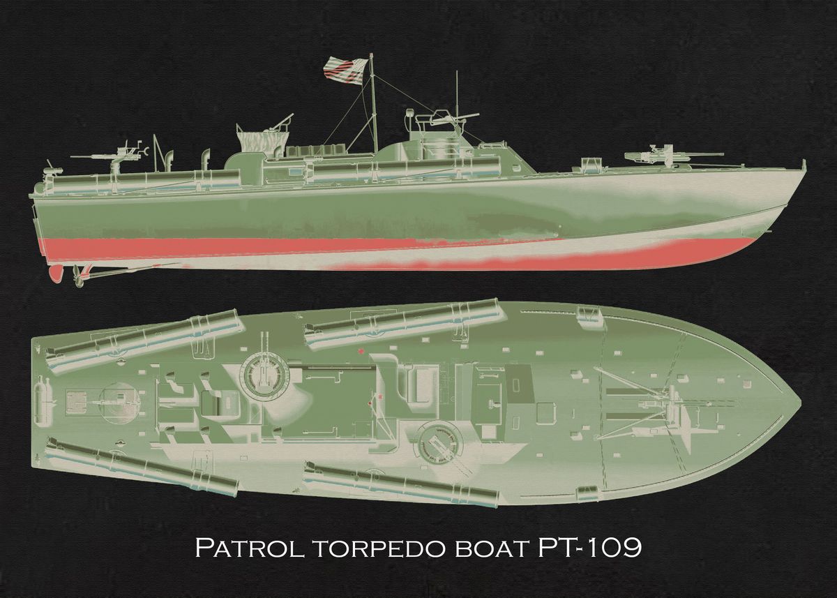 'Patrol torpedo boat PT109' Poster, picture, metal print, paint by ...