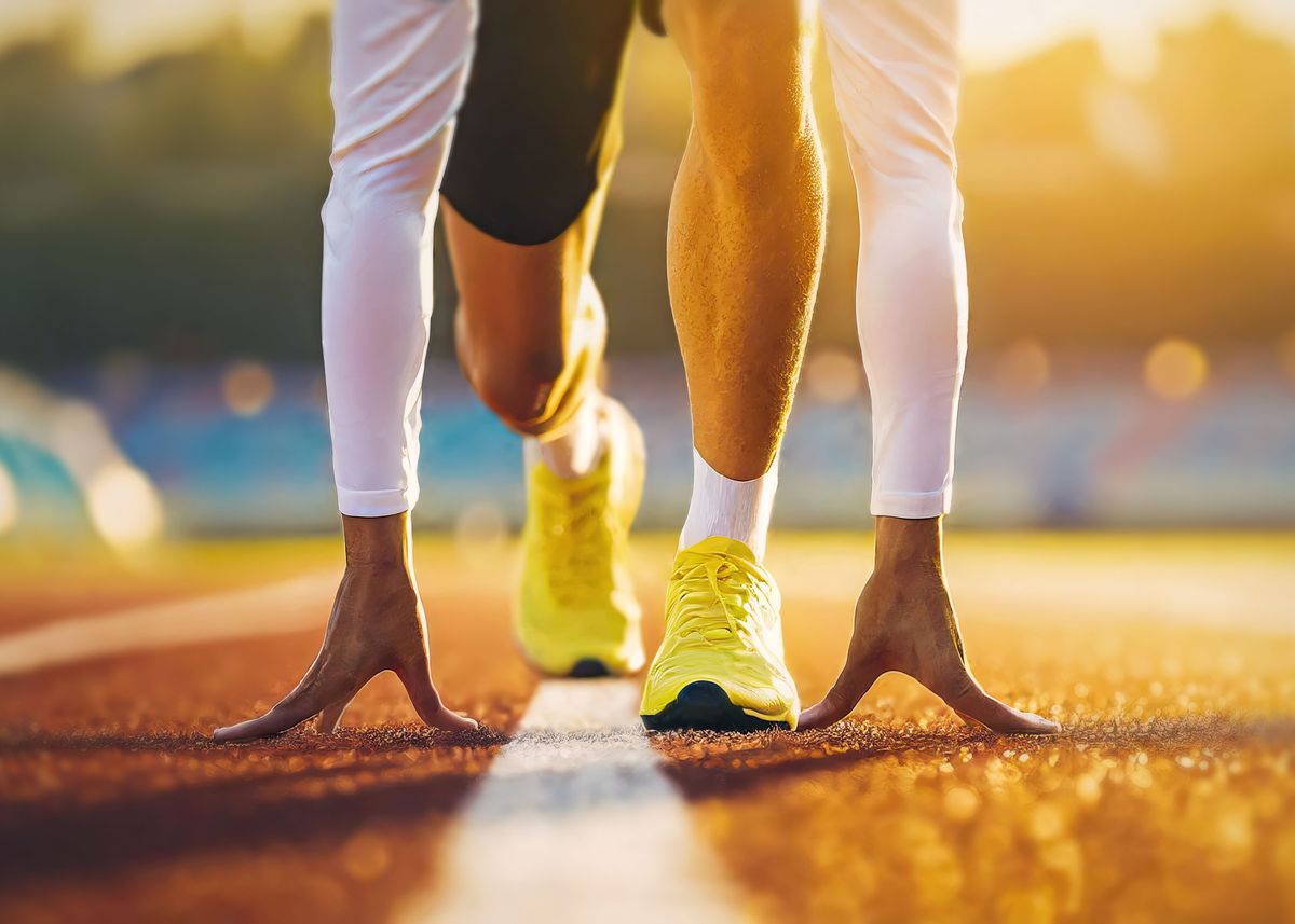 'runner start race' Poster, picture, metal print, paint by PsychoShadow ...