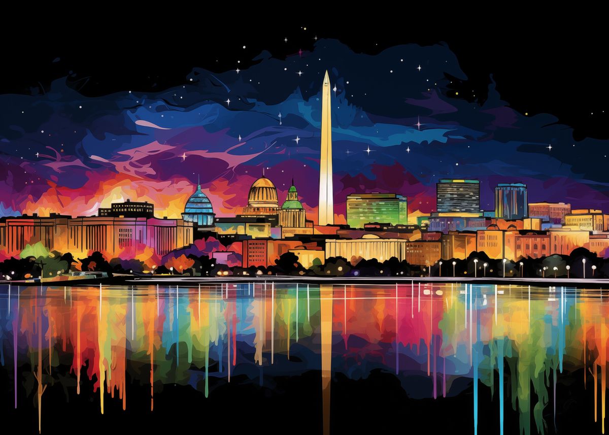 'Washington DC Skyline' Poster, picture, metal print, paint by Boot ...
