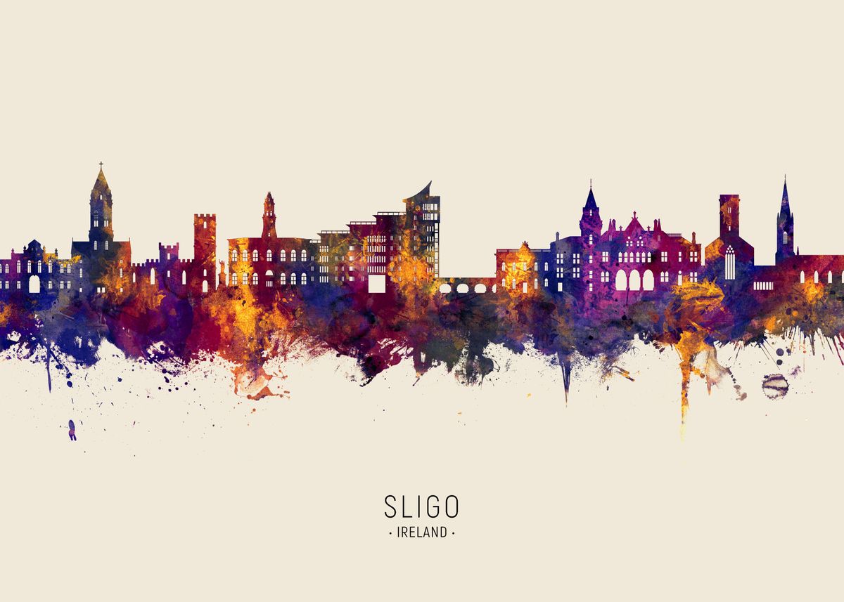 'Sligo Skyline Ireland' Poster, picture, metal print, paint by Michael ...