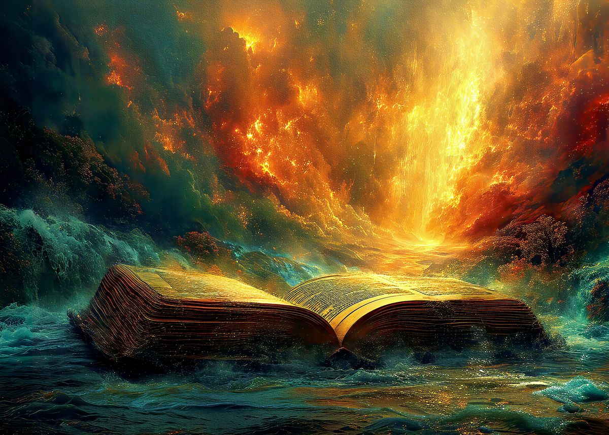 'Magic Book' Poster, picture, metal print, paint by tra avis | Displate