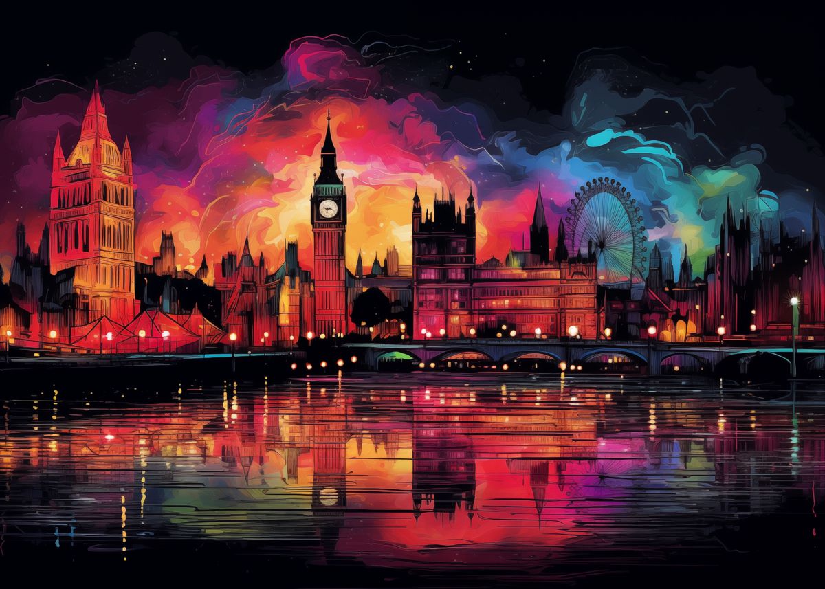'London Skyline' Poster, picture, metal print, paint by Boot Hill ...