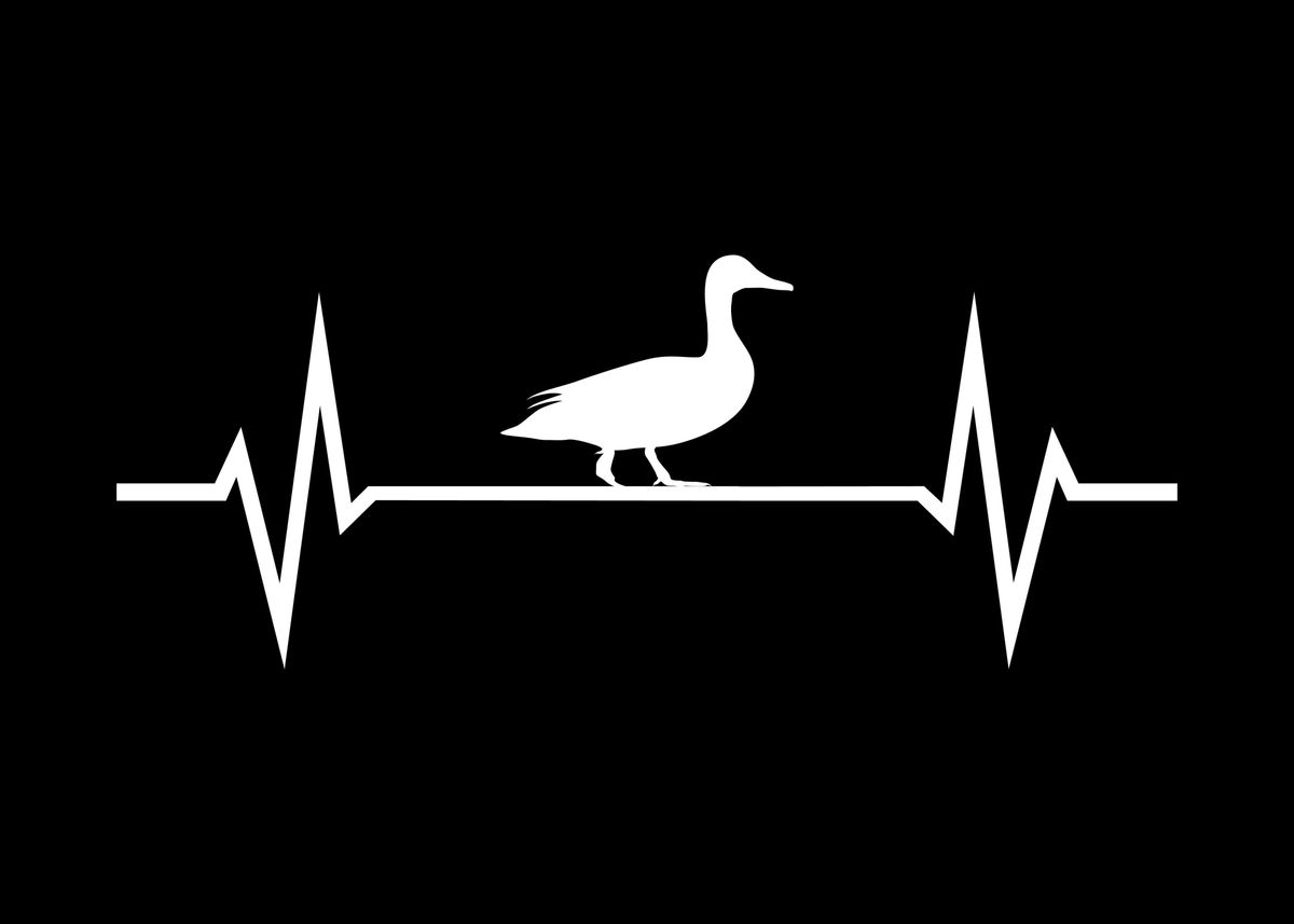 'Duck Heartbeat' Poster, picture, metal print, paint by ninarts | Displate
