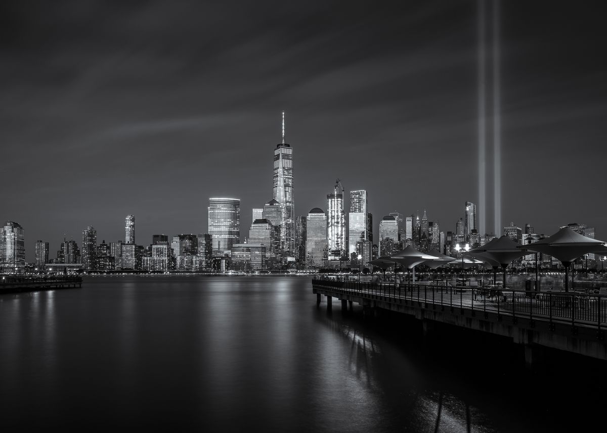 'WTC tribute in light' Poster, picture, metal print, paint by World ...