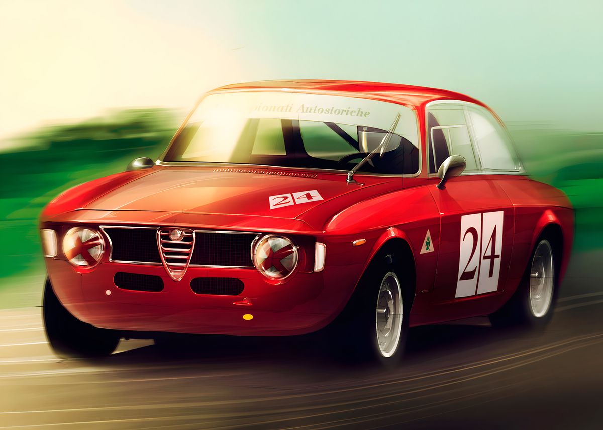'Alfa Romeo Giulia GTA' Poster, picture, metal print, paint by Nex ...