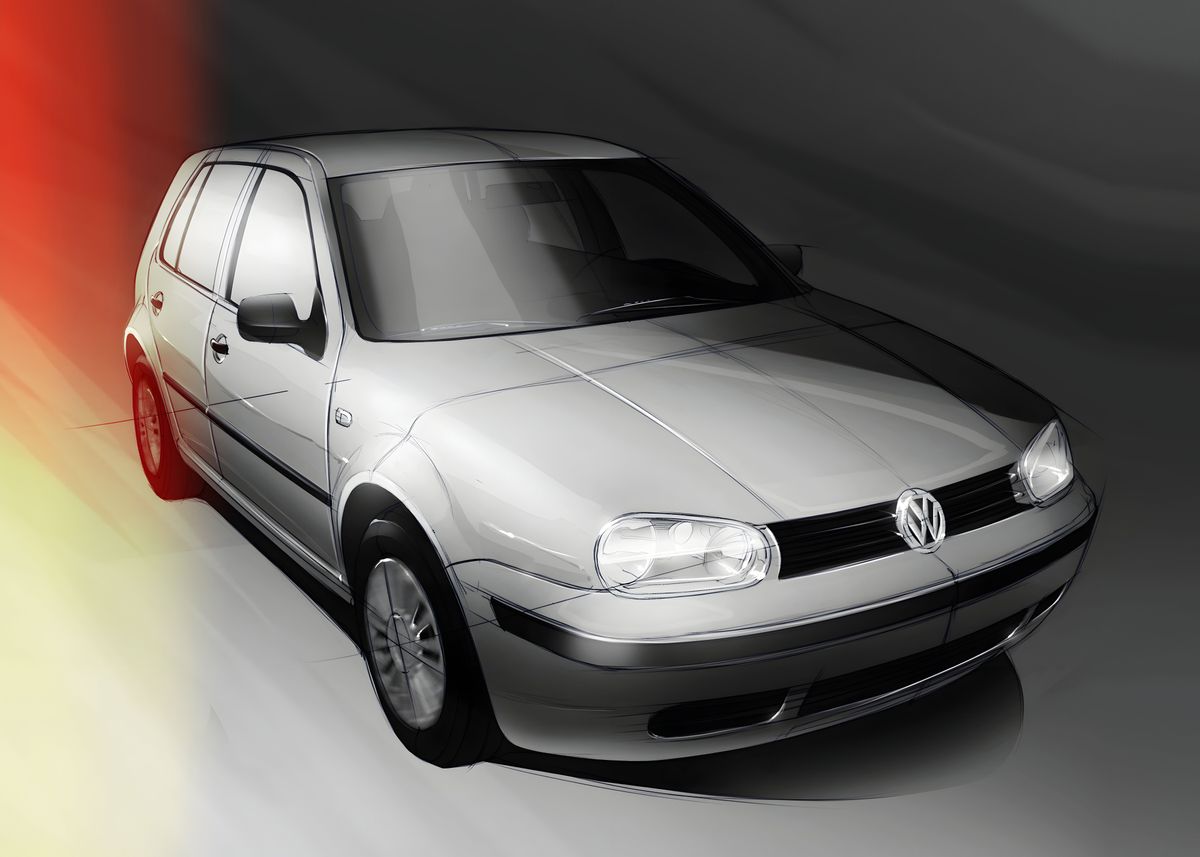 'Volkswagen Golf Mk IV' Poster, picture, metal print, paint by Nex ...