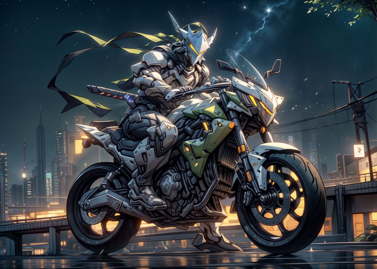 'Night Rider' Poster, picture, metal print, paint by Chung Chi | Displate