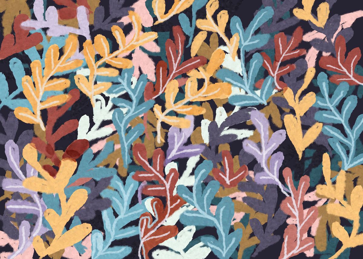 'Colorful plants' Poster, picture, metal print, paint by Elisa Roselli ...