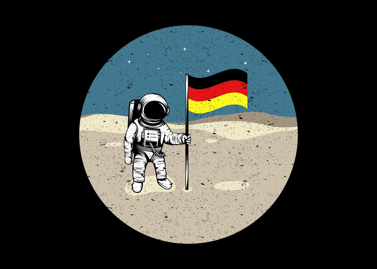 'German Moon Landing' Poster, picture, metal print, paint by ninarts ...