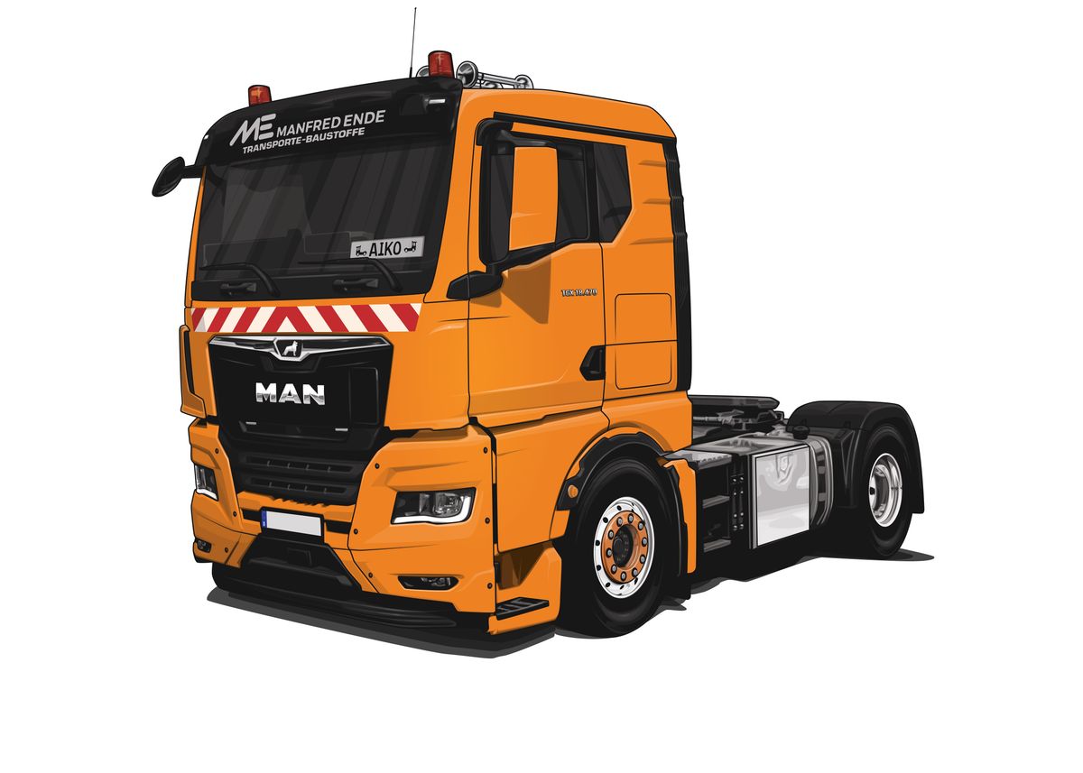 'MAN TGX 18 470 Orange' Poster, picture, metal print, paint by ...
