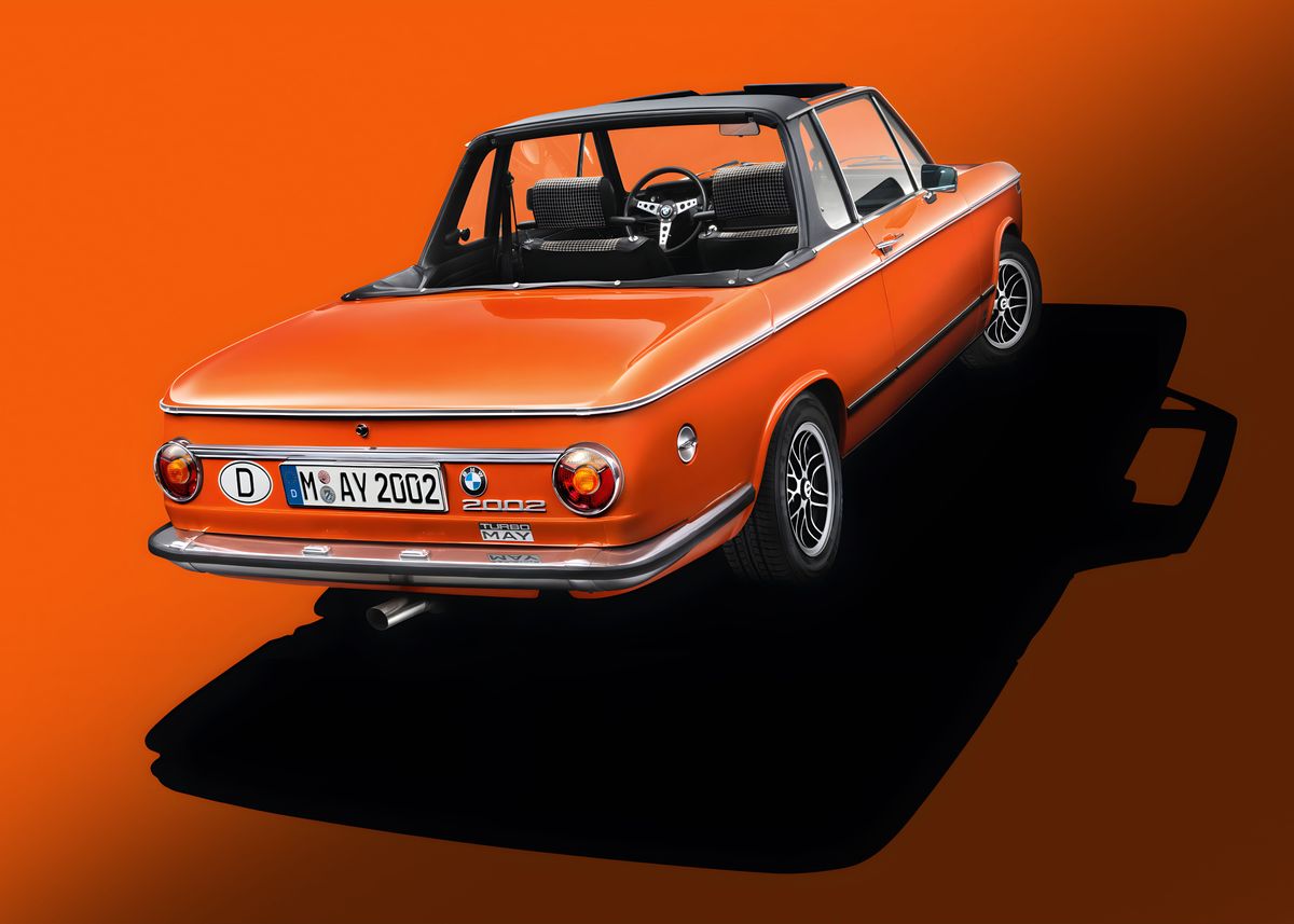 'BMW 2002 TOP CABRIOLET' Poster, picture, metal print, paint by Osh Studio | Displate