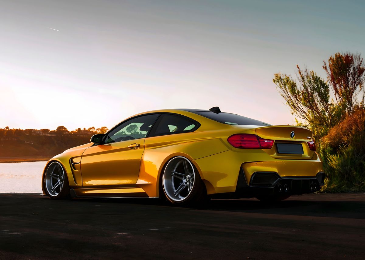'BMW M4 Gold' Poster, picture, metal print, paint by Most Wanted 911 ...
