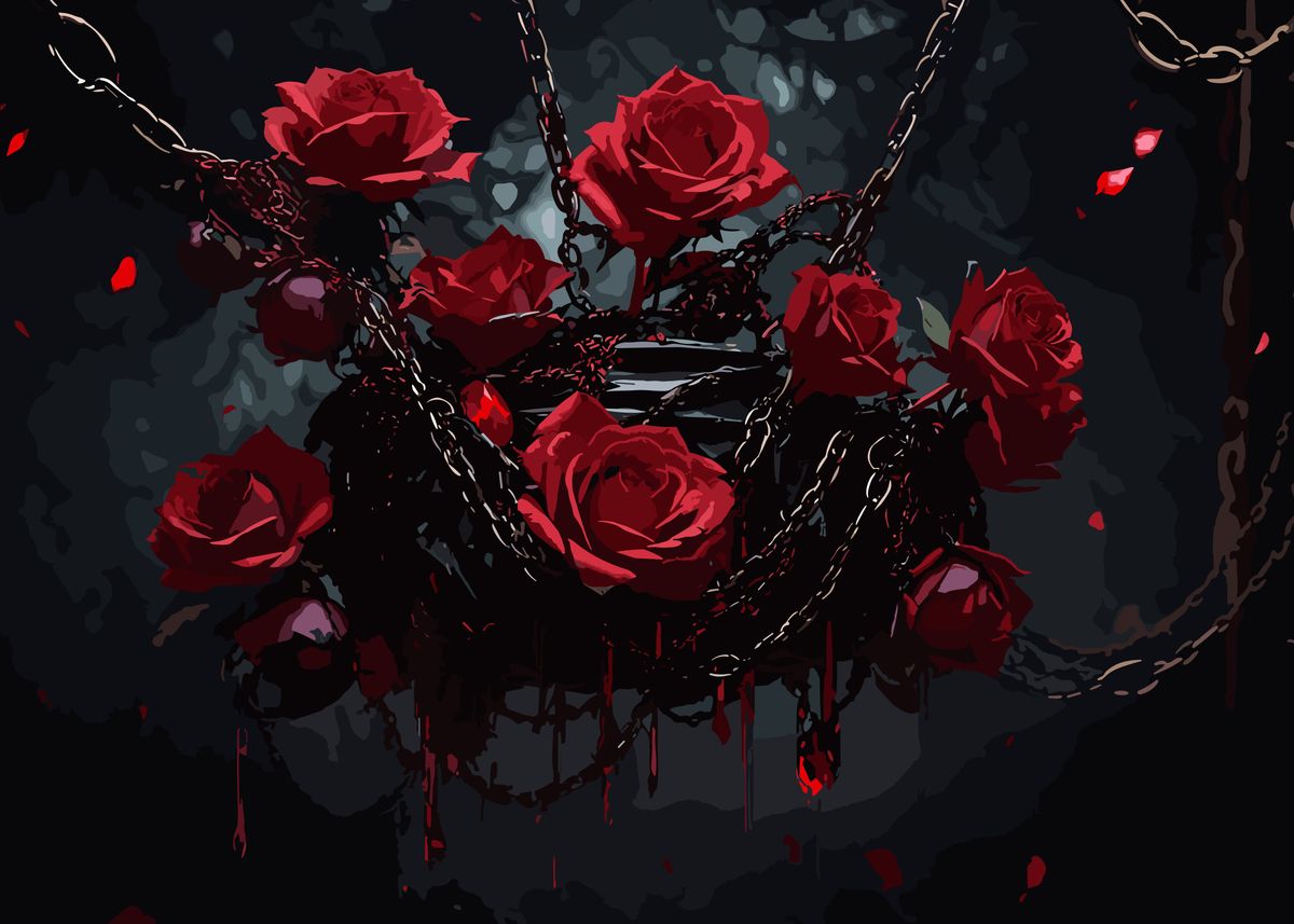 'Blood Rose' Poster, picture, metal print, paint by bensaid ibrahim ...