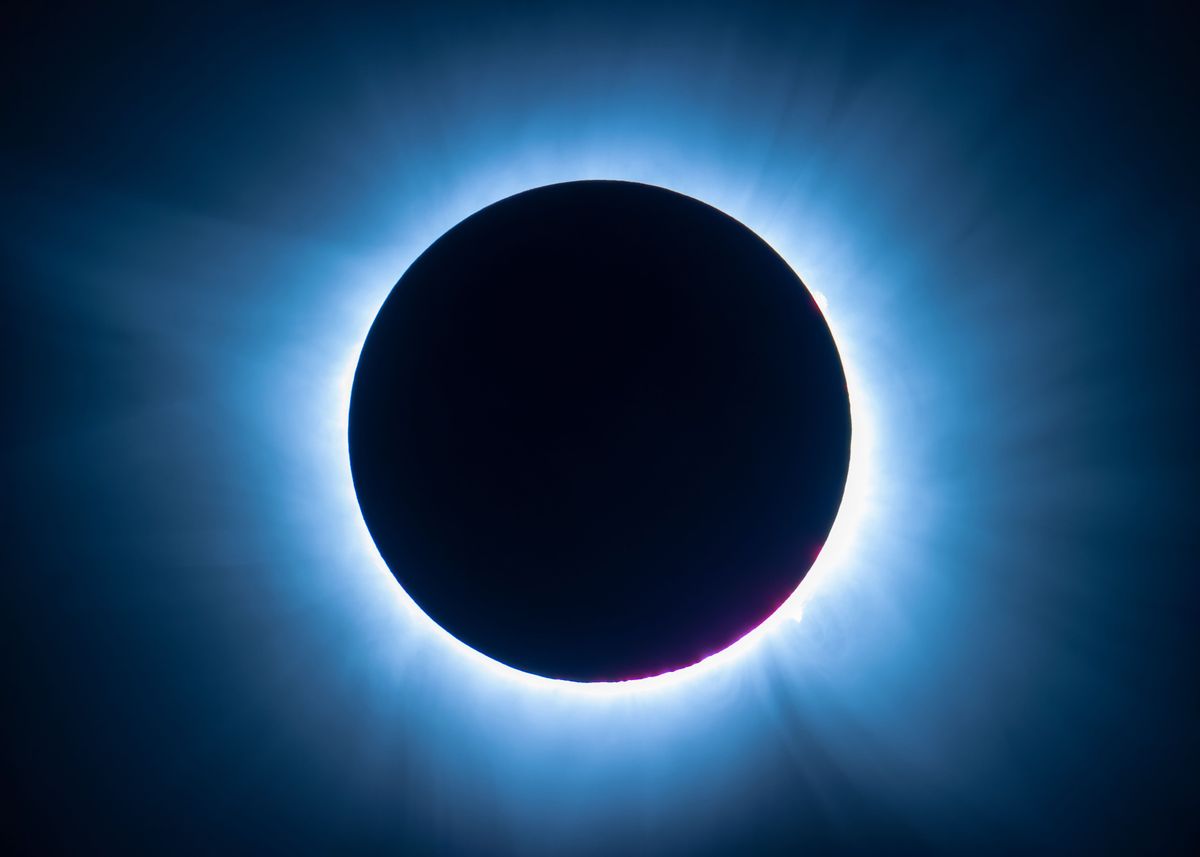 'Total Solar Eclipse 2024' Poster, picture, metal print, paint by Rami ...