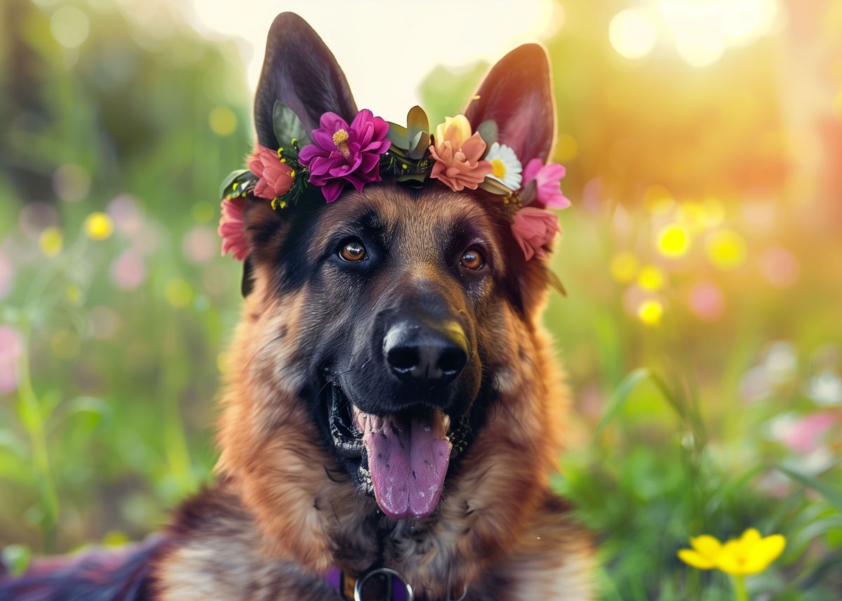 'German Shepher' Poster, picture, metal print, paint by Kitty Bern ...