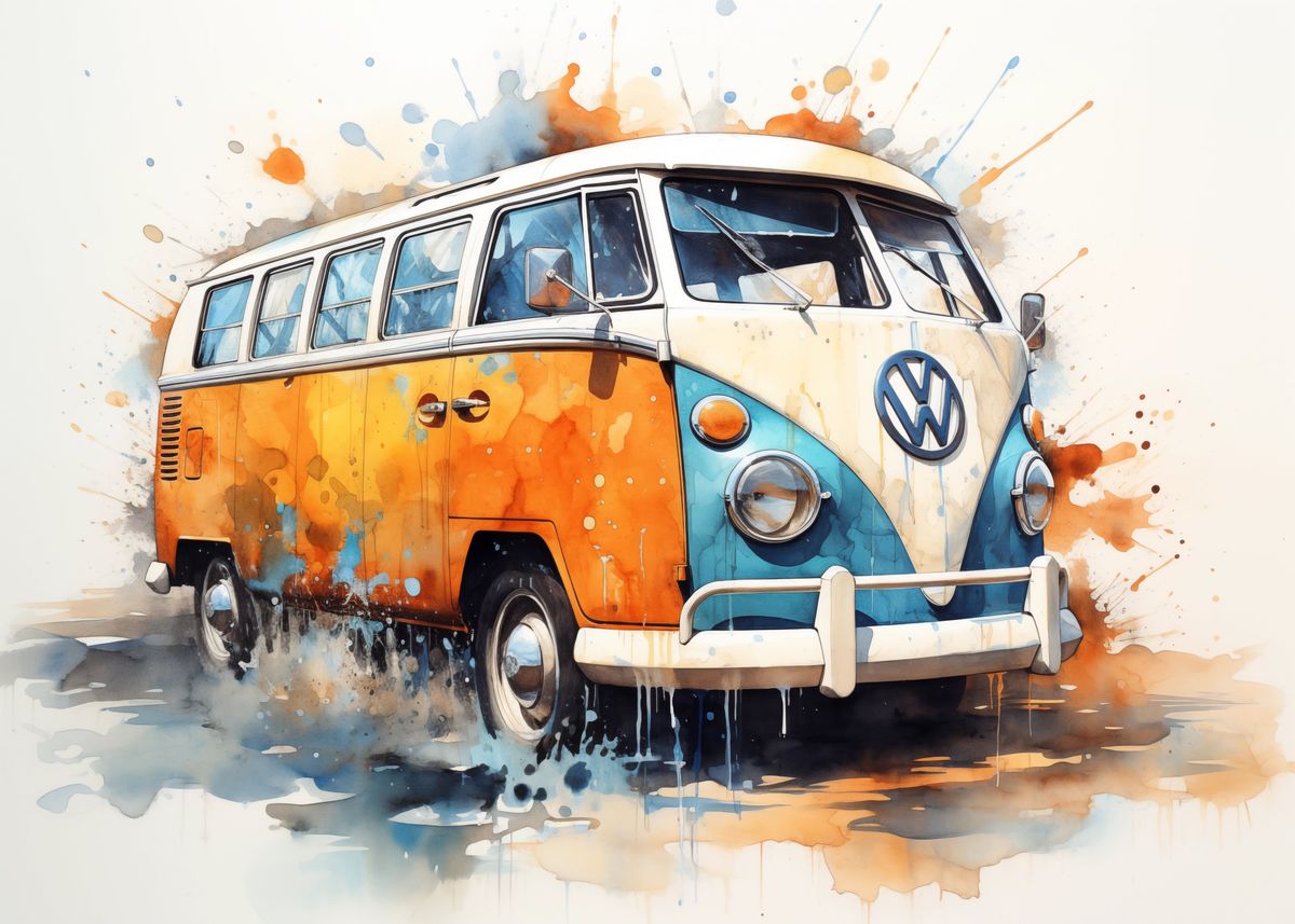 'Combi Vibes ' Poster, picture, metal print, paint by kiki | Displate
