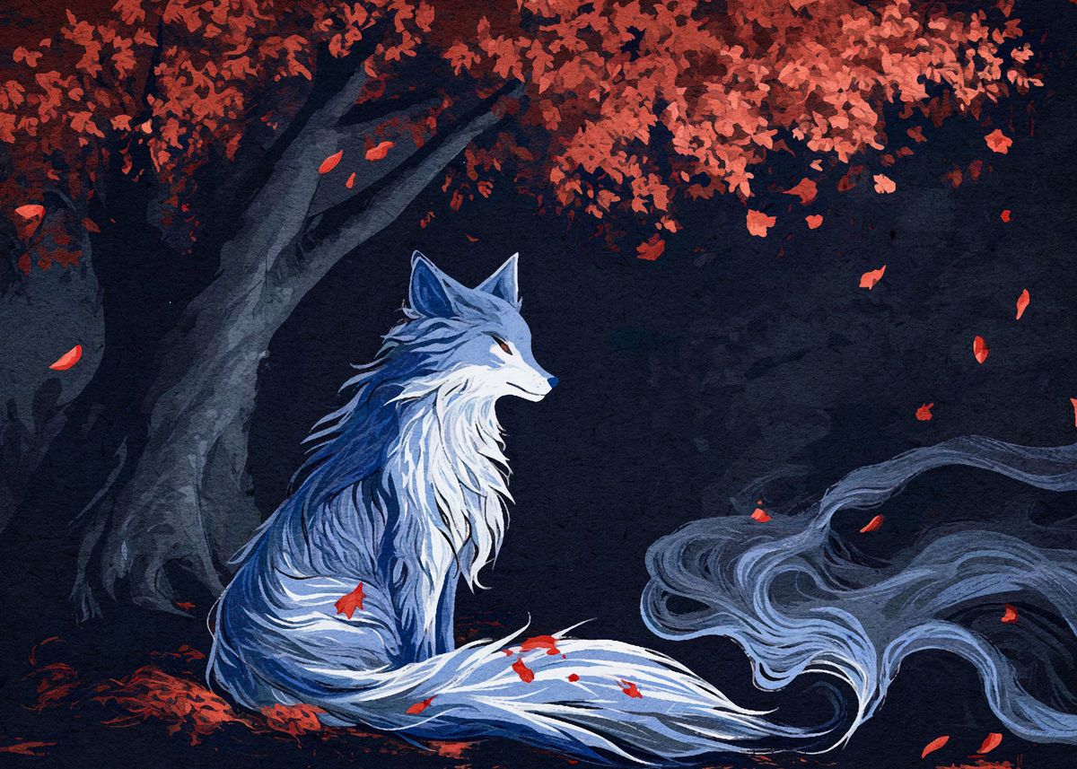 'ghost wolf animal ' Poster, picture, metal print, paint by Chloe ...