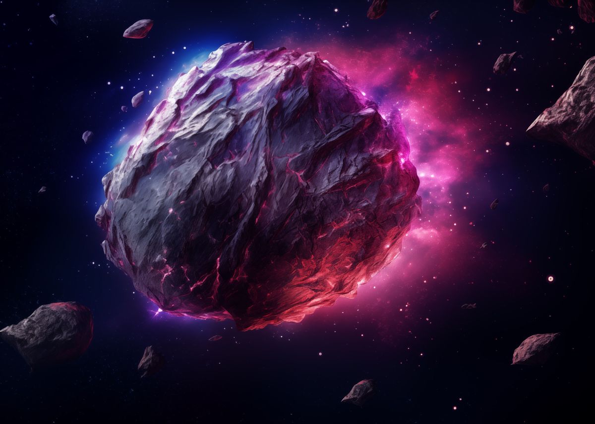 'Epic violet asteroid' Poster, picture, metal print, paint by Yuki ...