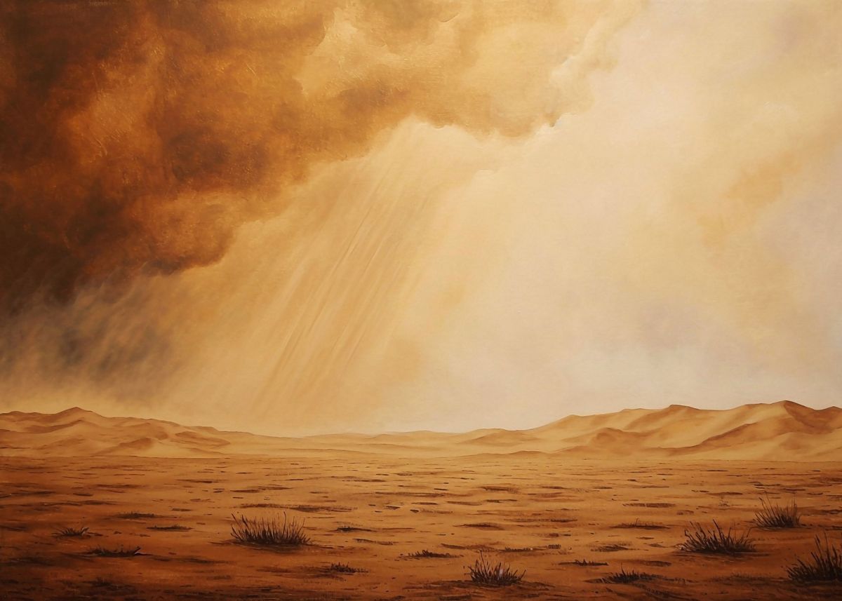 'Sandstorm in the desert ' Poster, picture, metal print, paint by ...