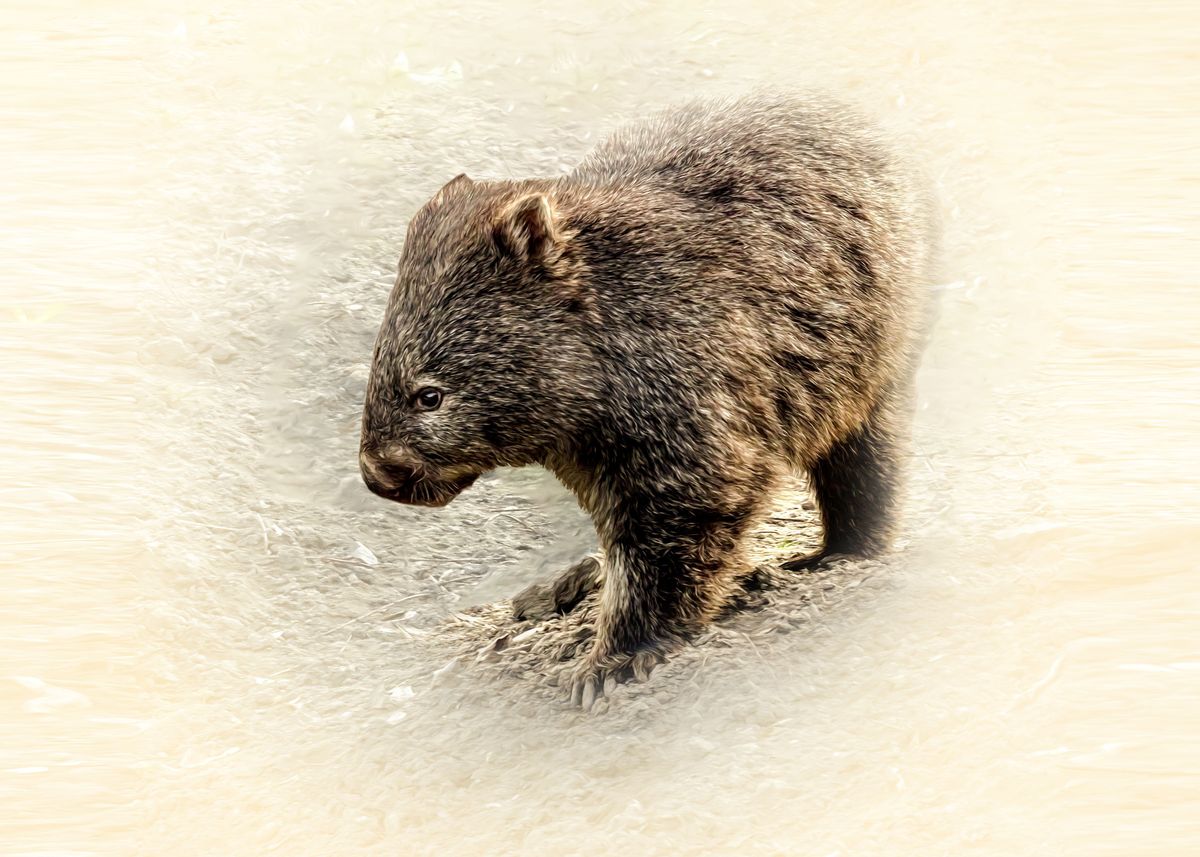 'Wombat' Poster, picture, metal print, paint by Gyula Gvardián | Displate