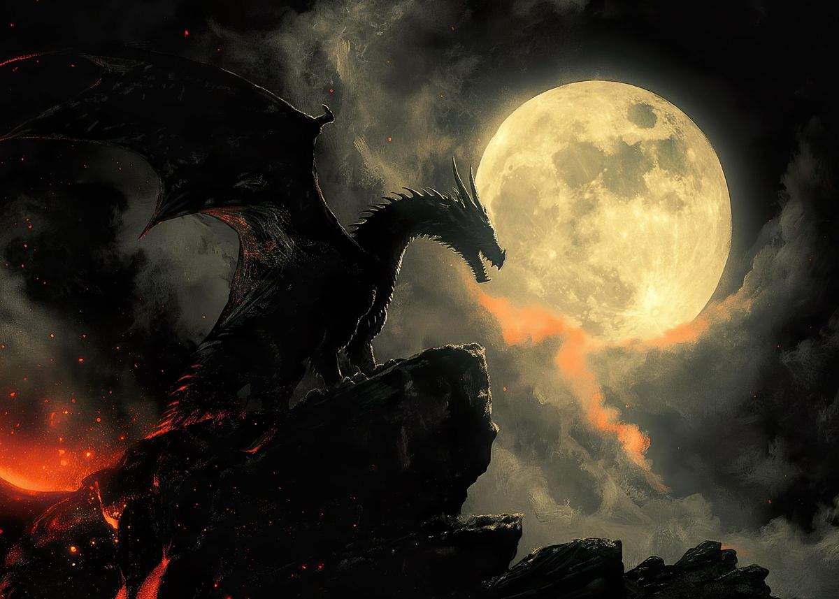 'Dark Night Dragon' Poster, picture, metal print, paint by Quasarai ...