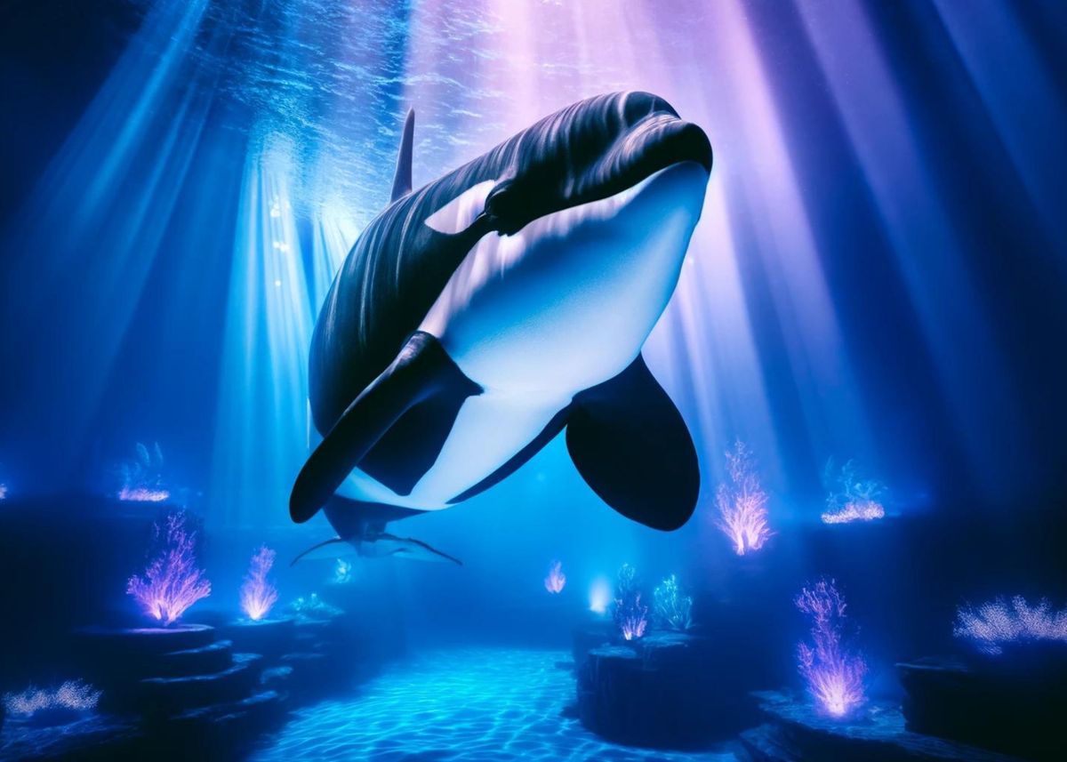 'Killer Whale' Poster, picture, metal print, paint by Devran | Displate