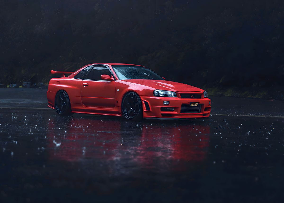 'Nissan GTR R34' Poster, picture, metal print, paint by auto cars ...
