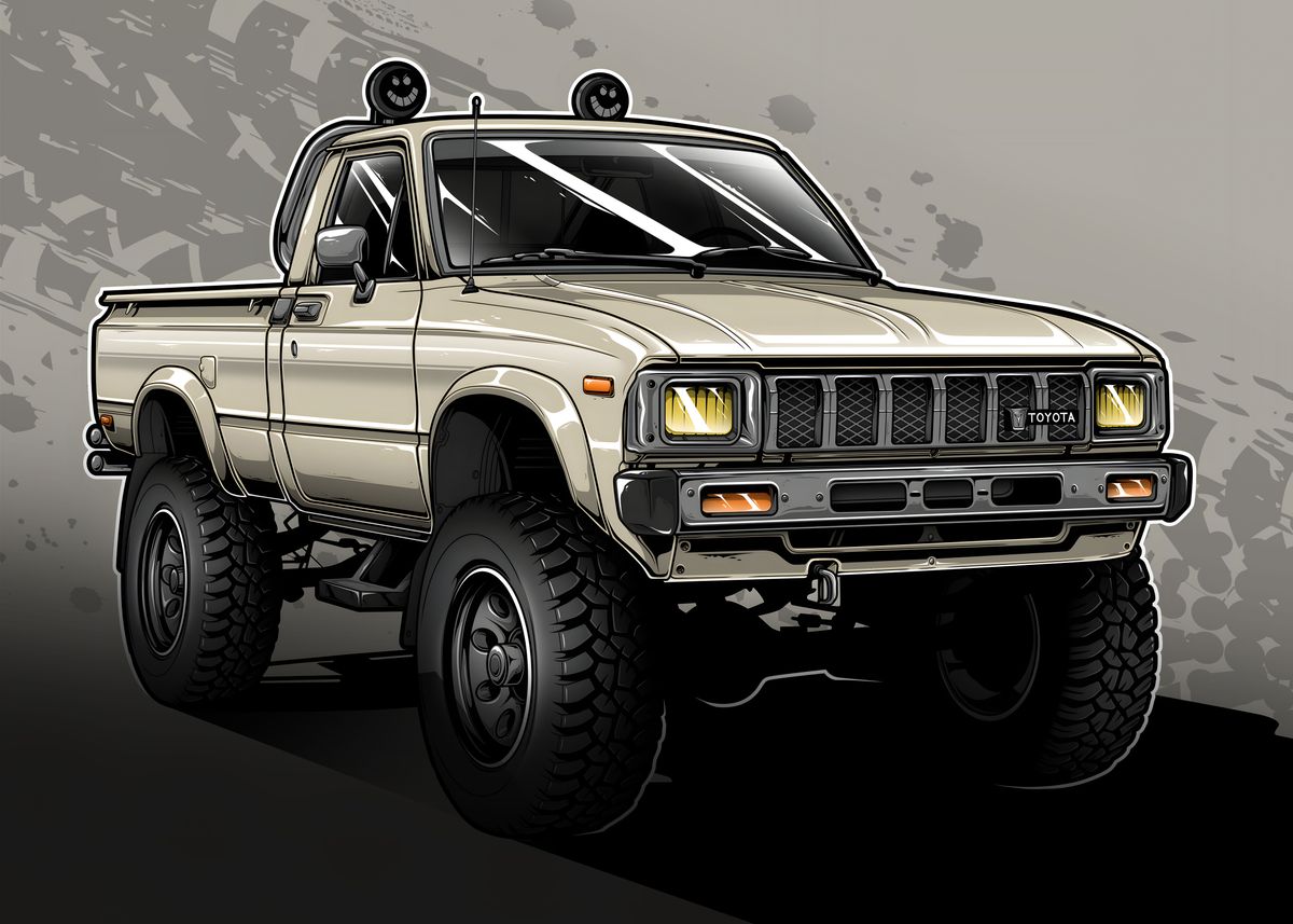'Toyota Hilux N40 1984' Poster, picture, metal print, paint by Nex ...
