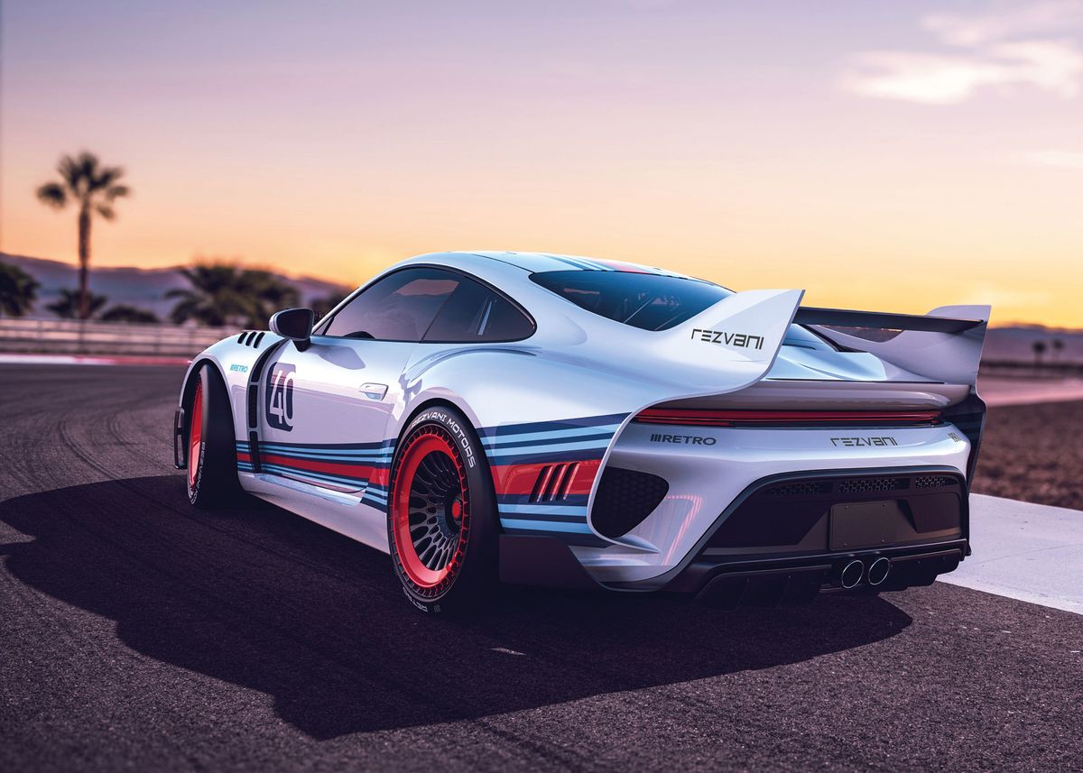 'Rezvani Retro RR1 race car' Poster, picture, metal print, paint by ...