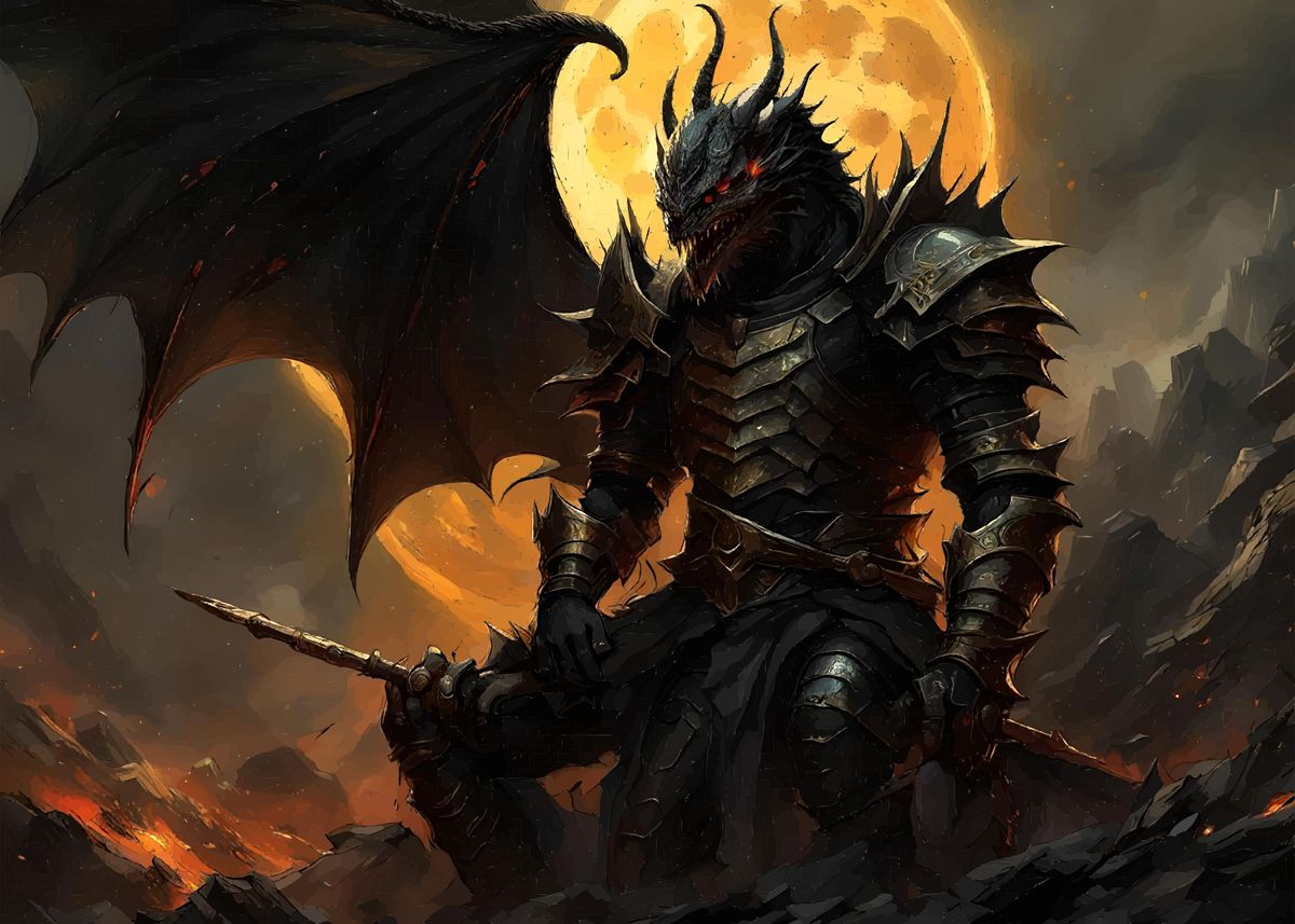 'Gothmaw Lord of Dragons ' Poster, picture, metal print, paint by ...