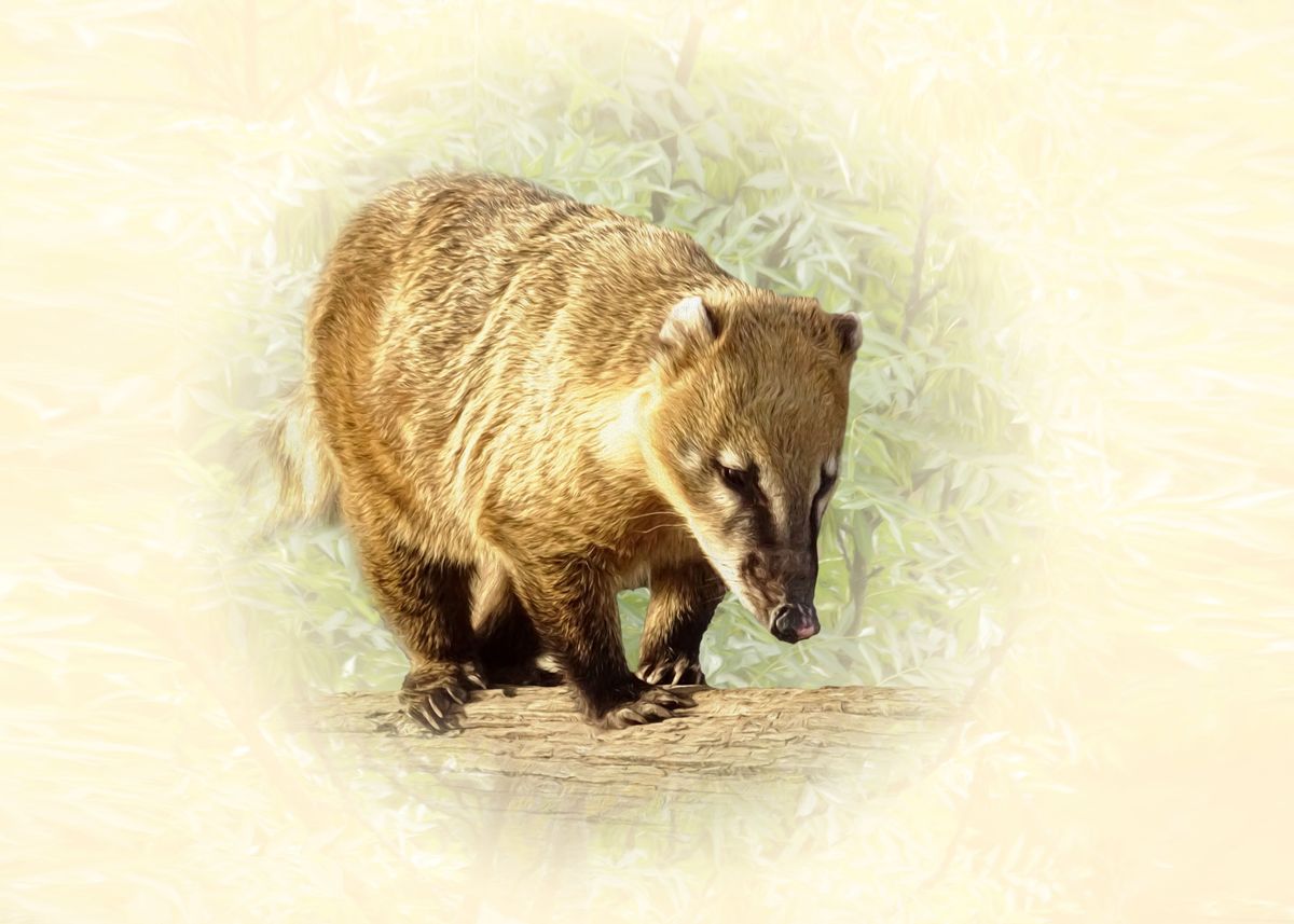 'Coati' Poster, picture, metal print, paint by Gyula Gvardián | Displate