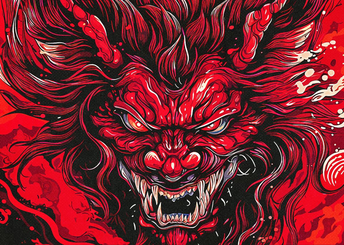 'Japan Demon Samurai' Poster, picture, metal print, paint by Ammar Zain ...