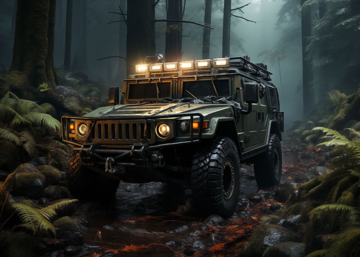 'Military SUV Hummer' Poster, picture, metal print, paint by Roman ...