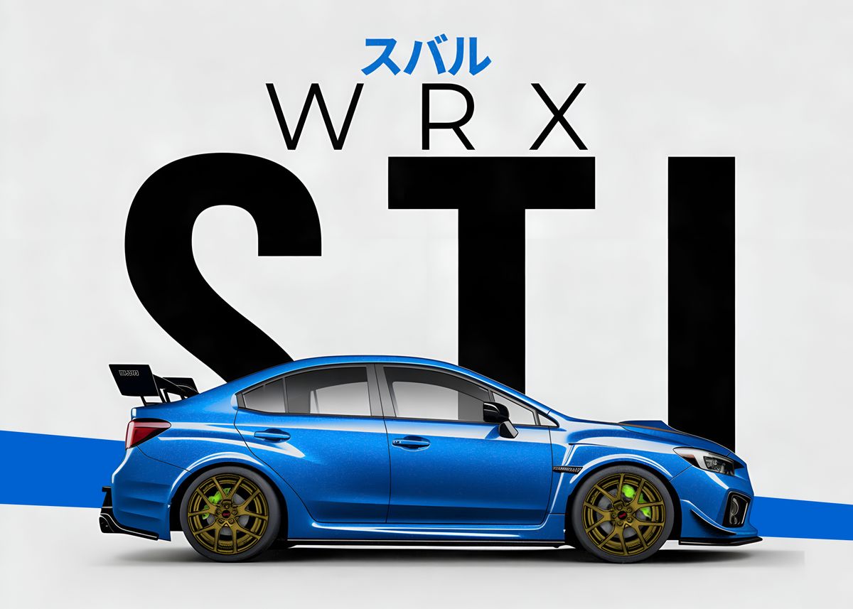 'Subaru WRX STI mixed up' Poster, picture, metal print, paint by Osh ...