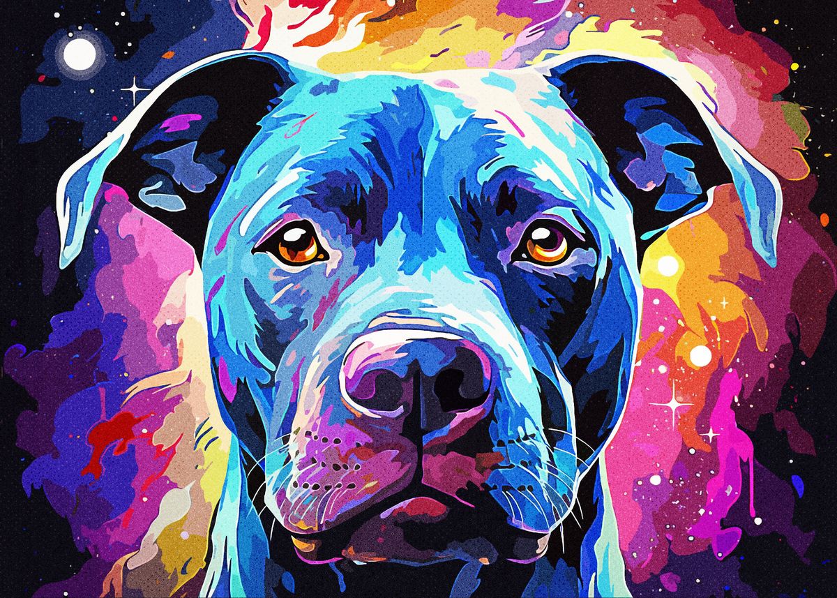 'Dog Paint' Poster, picture, metal print, paint by Fanth | Displate