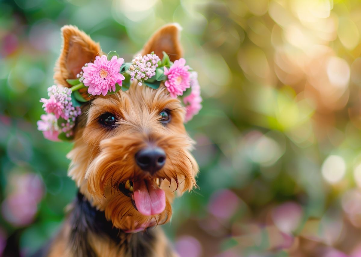 'Welsh Terrier dog' Poster, picture, metal print, paint by Kitty Bern ...
