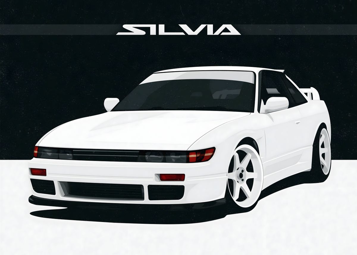 'Nissan Silvia S13' Poster, picture, metal print, paint by Nex Project ...
