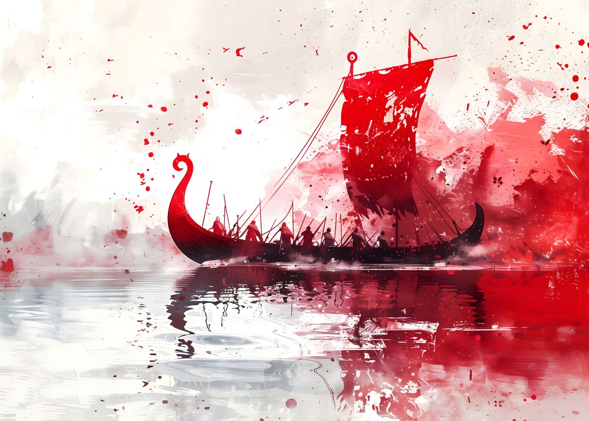 'Viking Longship' Poster, picture, metal print, paint by Dennex Designs ...