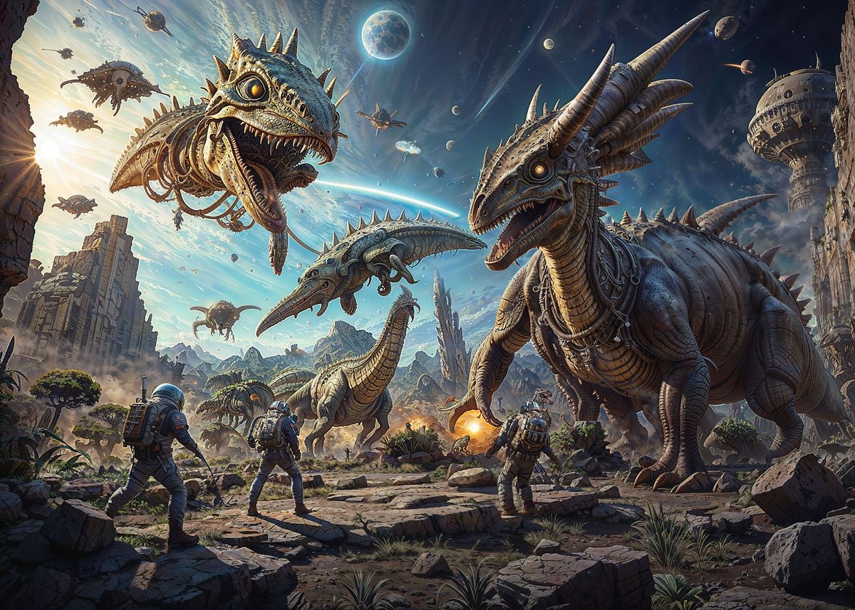 'Alien Planet Predators' Poster, picture, metal print, paint by Mudge ...