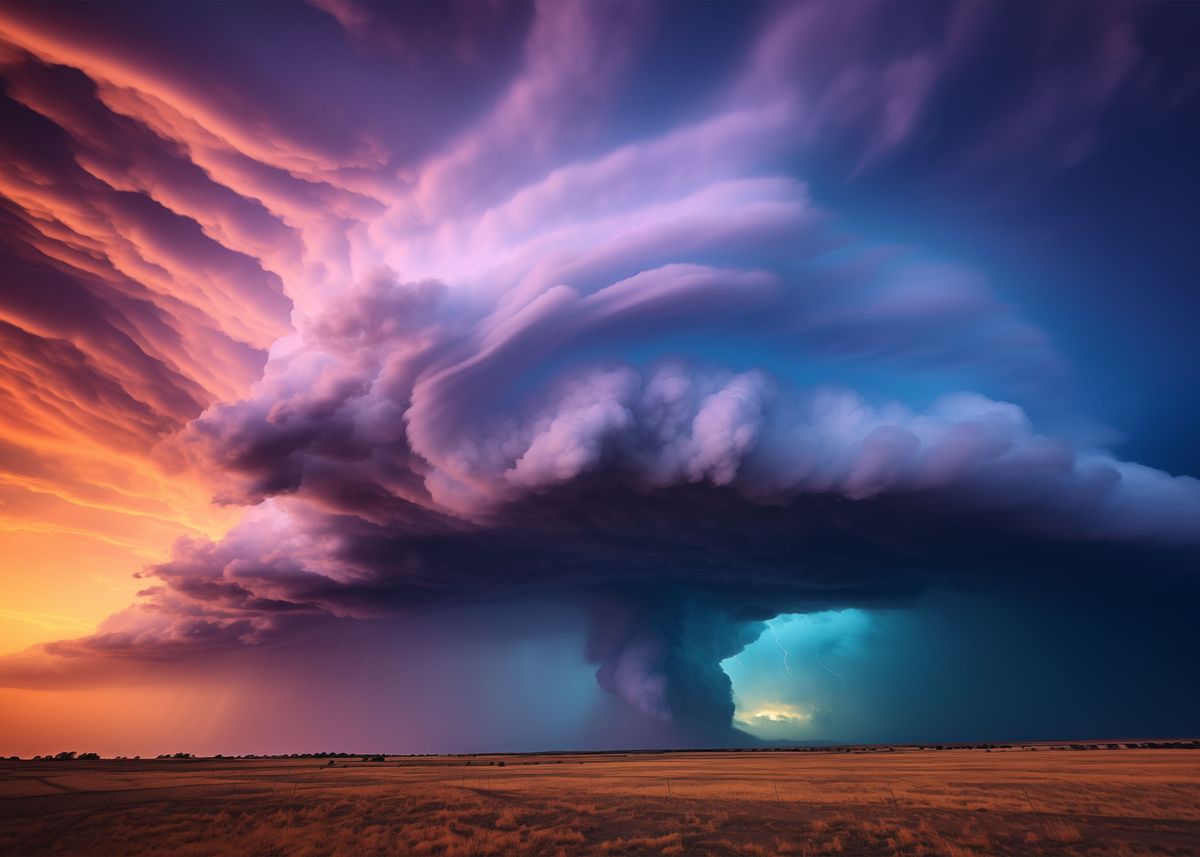 'Supercell Storm' Poster, picture, metal print, paint by Drews | Displate