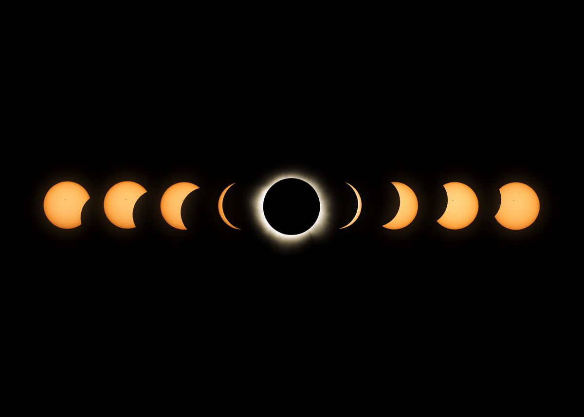 'Total Solar Eclipse 2024' Poster, picture, metal print, paint by Rami ...