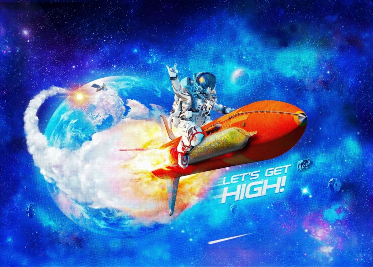 'Lets get high' Poster, picture, metal print, paint by Savinda | Displate